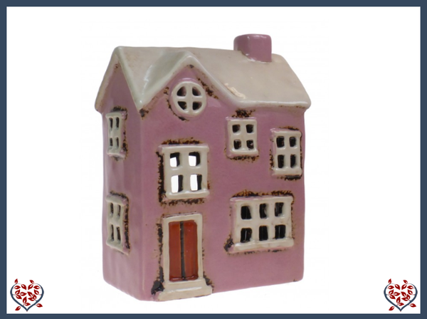 CERAMIC TEALIGHT HOUSE ~ PINK | Ceramic