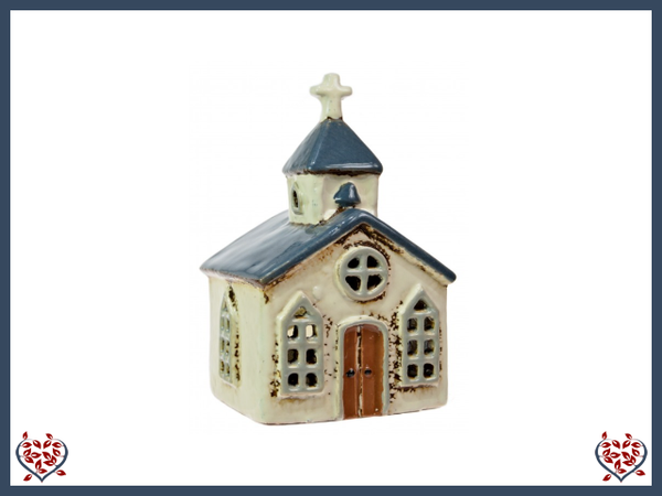 CERAMIC TEALIGHT CHURCH | Ceramic